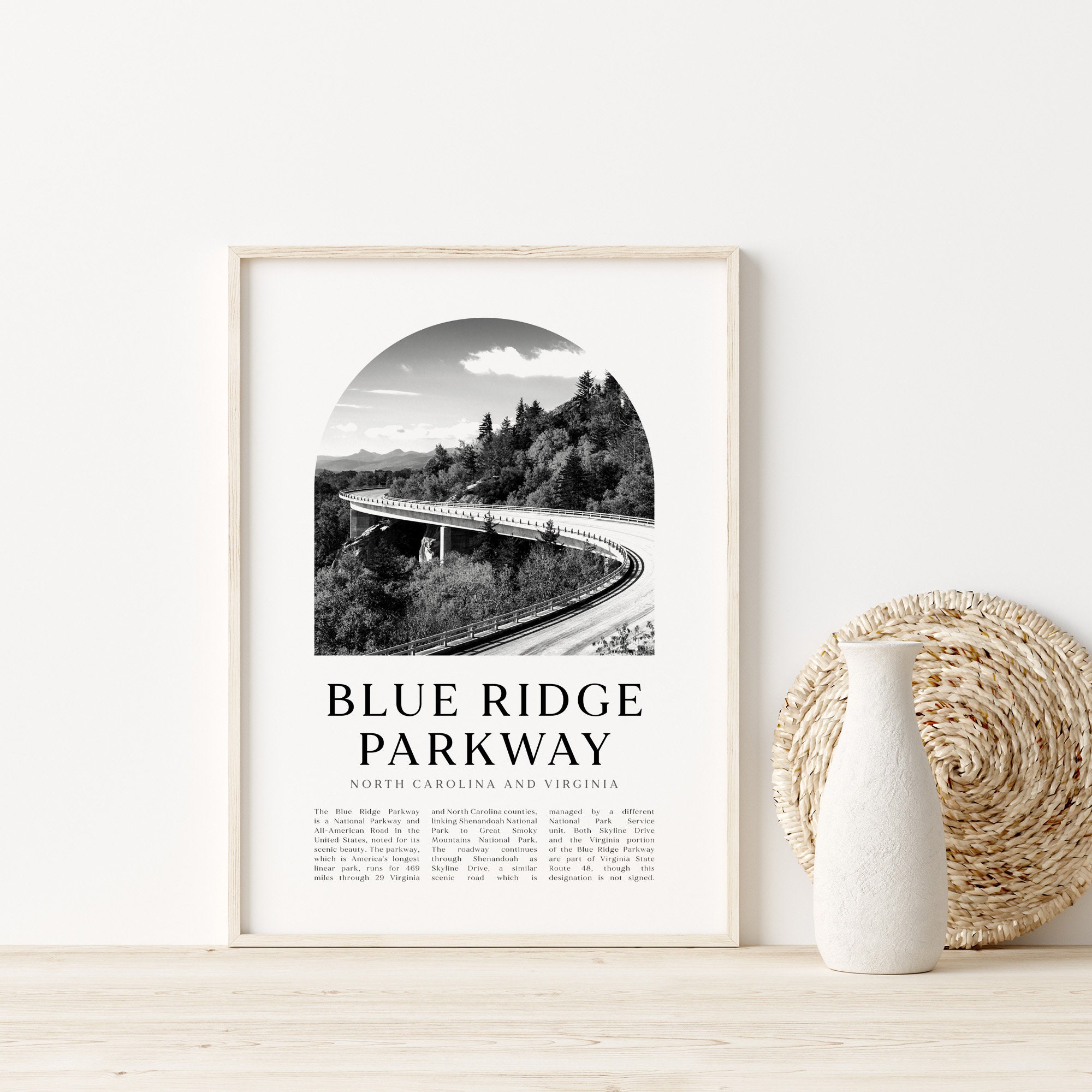Blue Ridge Parkway Art Print Blue Ridge Parkway Poster Blue - Etsy
