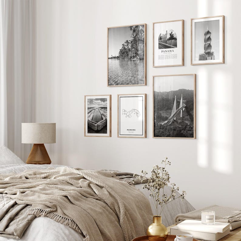 Panama Gallery Wall Art - Set of 6, Panama Black and White Photo ...