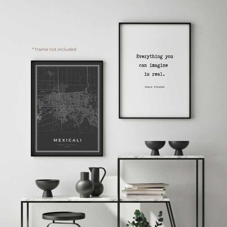 Mexicali Map Print Mexicali Black Map Poster Mexicali Dark - Etsy