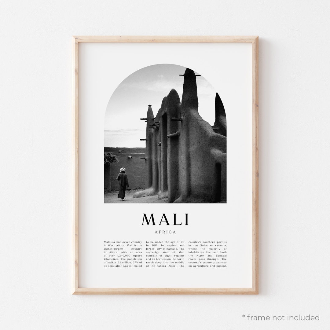Mali Art Print, Mali Poster, Mali Photo, Mali Wall Art, Mali Black and ...