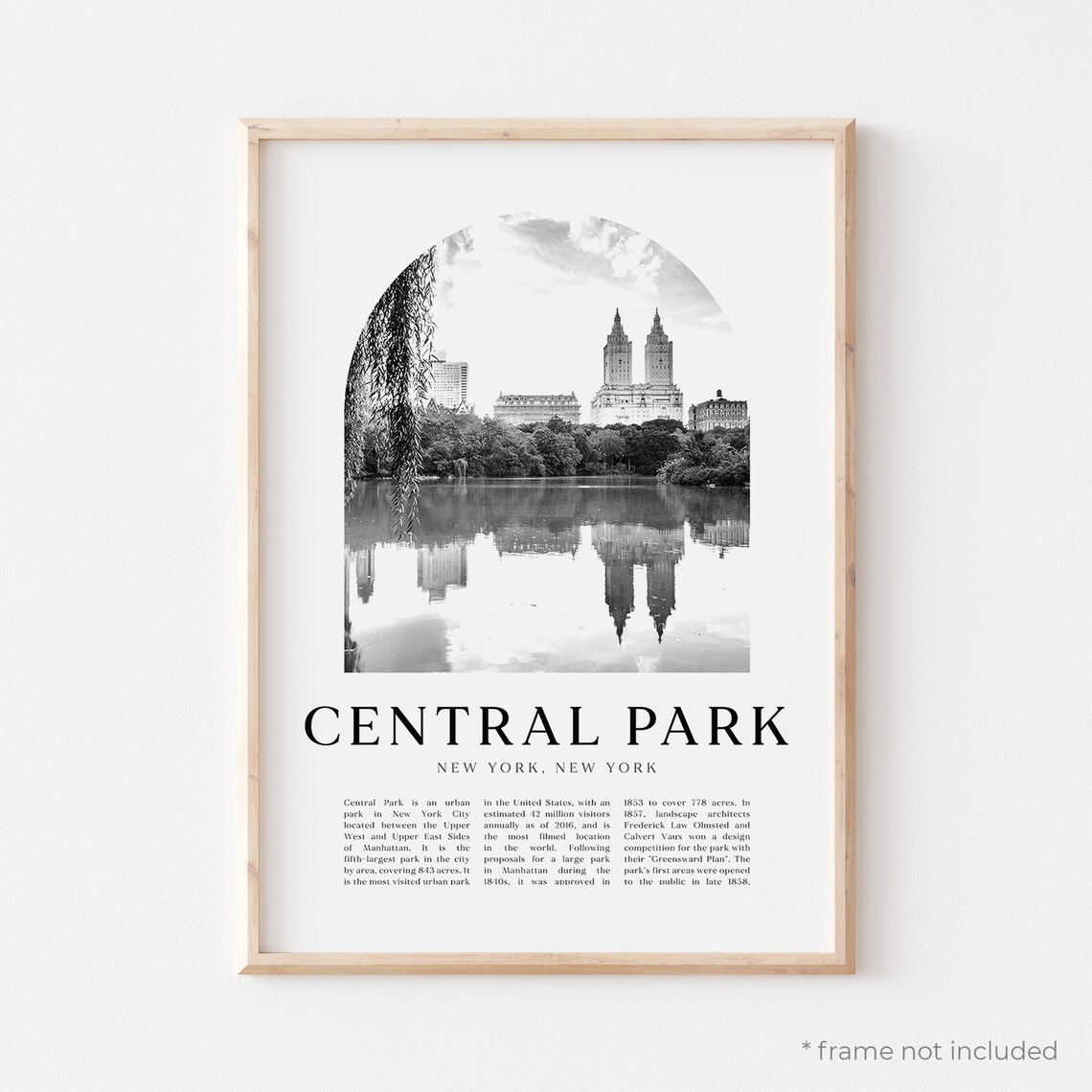 Central Park Art Print Central Park Poster Central Park - Etsy