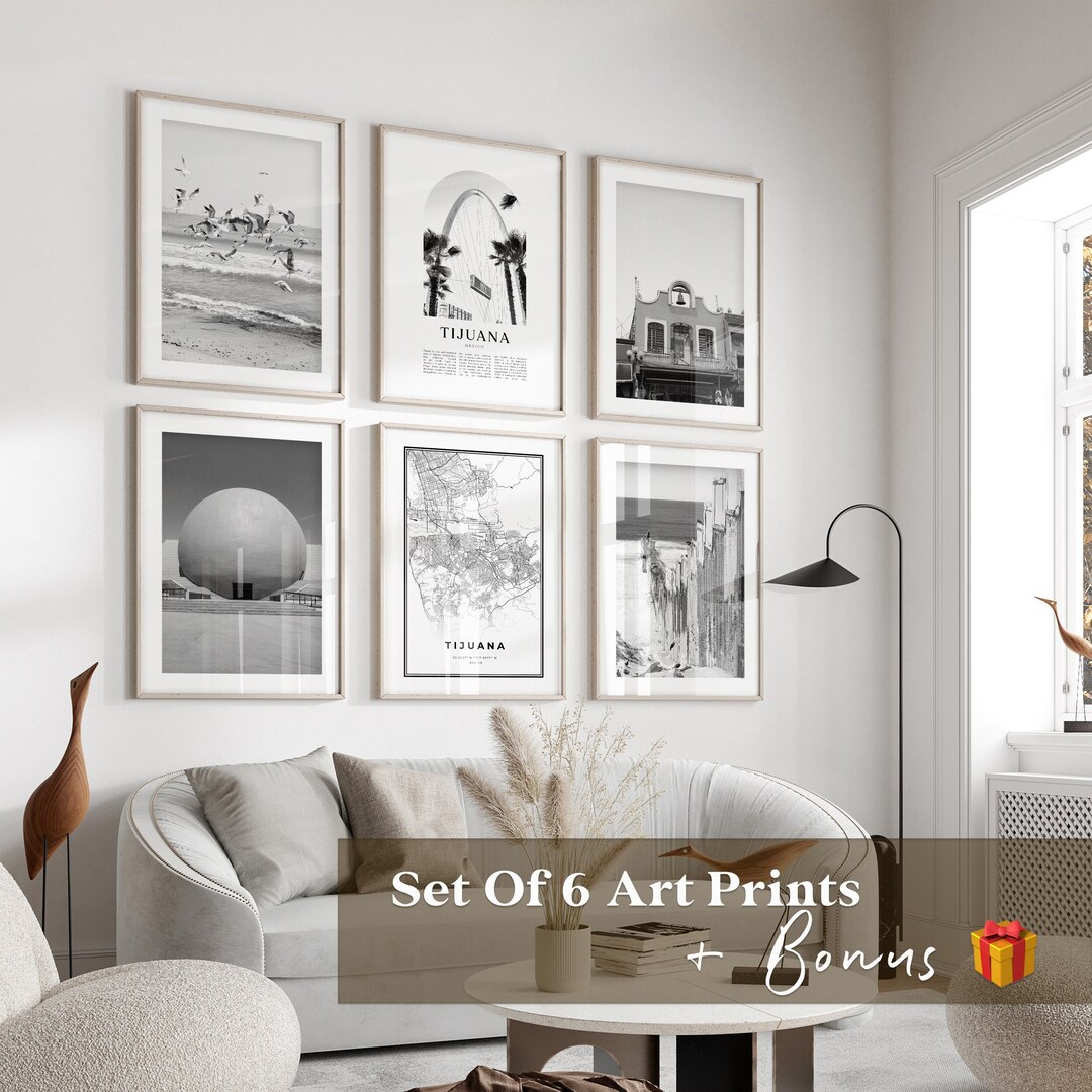 Tijuana Gallery Wall Art - Set of 6, Tijuana Black and White Photo ...