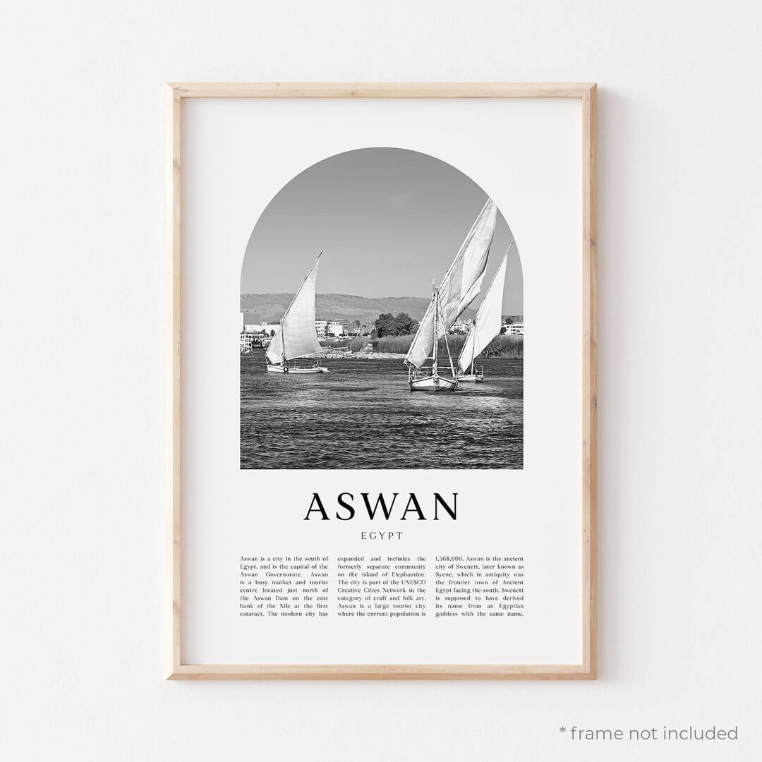 Aswan Art Print, Aswan Poster, Aswan Photo, Aswan Wall Art, Aswan Black ...