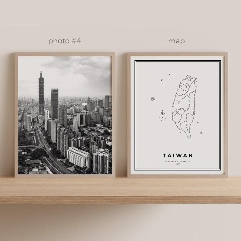 Taiwan Gallery Wall Art - Set of 6, Taiwan Black and White Photo ...