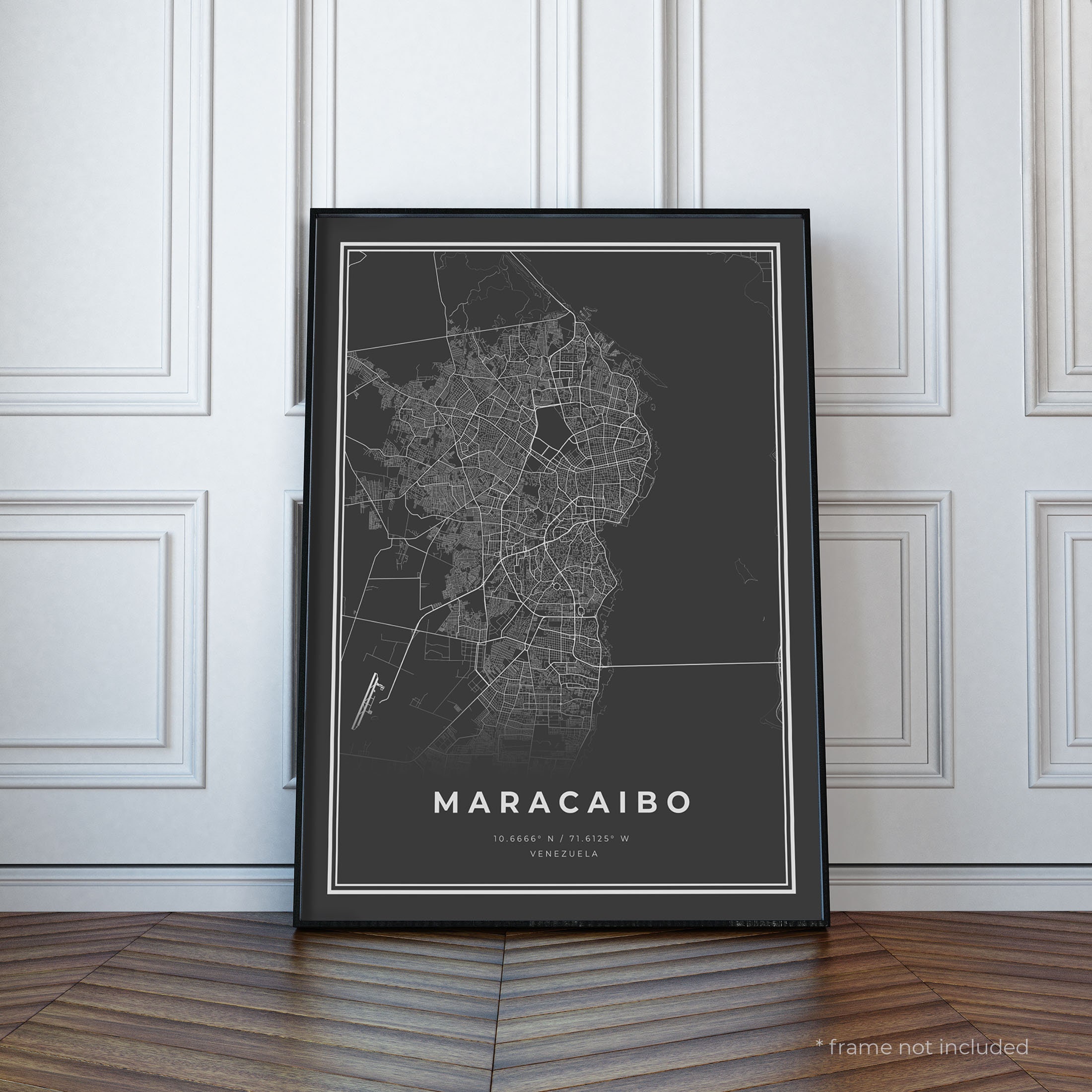 Maracaibo Map Print Maracaibo Black Map Poster Maracaibo | Etsy