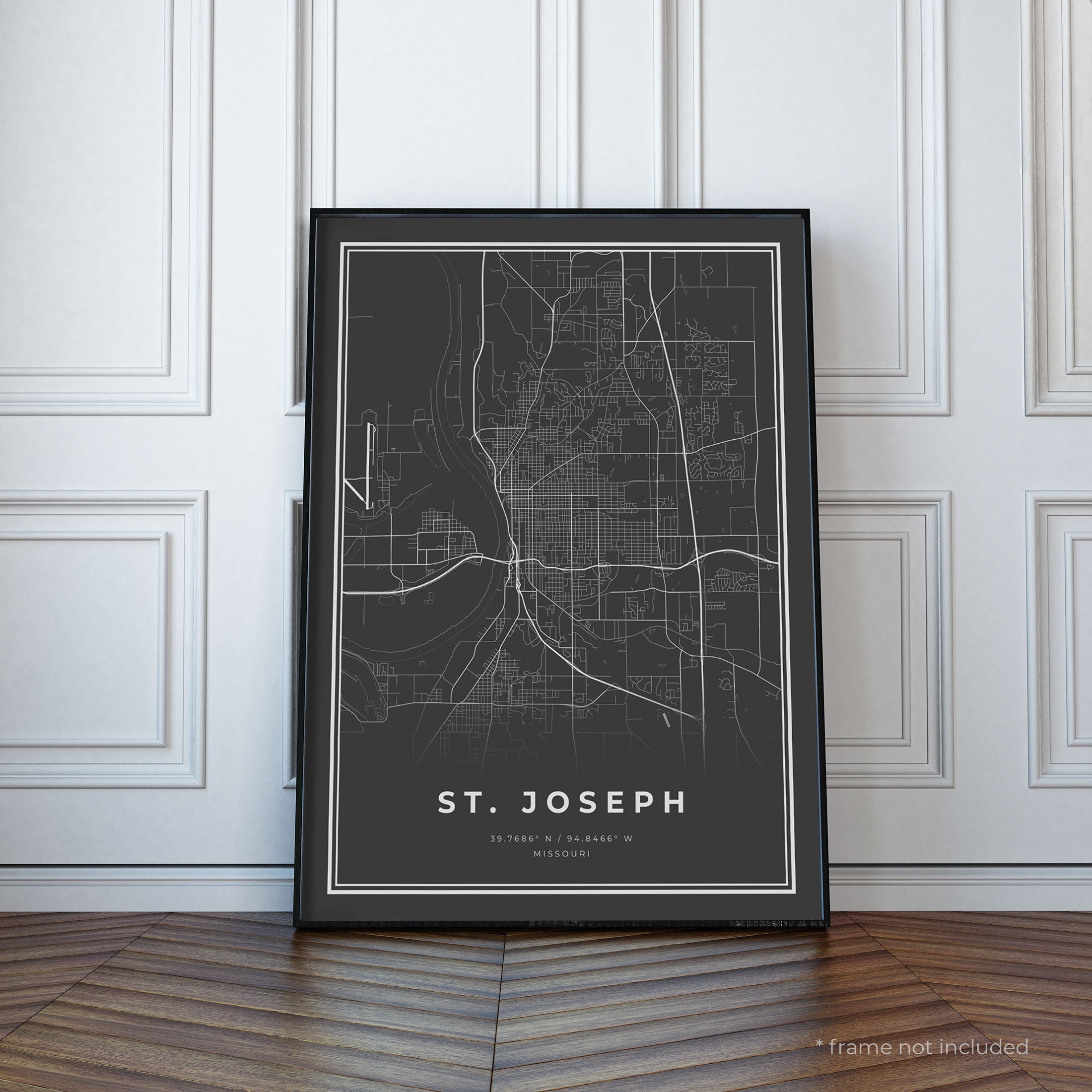 St. Joseph Map Print St. Joseph Black Map Poster St. Joseph - Etsy