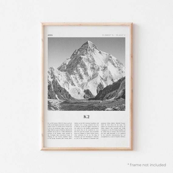 K2 Art Print K2 Poster K2 Photo K2 Wall Art Asia Travel | Etsy