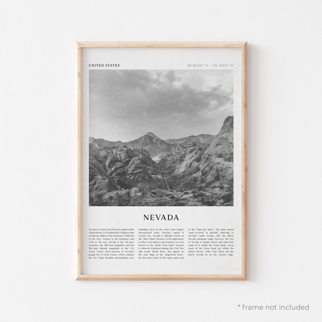 Nevada Art Print, Nevada Poster, Nevada Photo, Nevada Wall Art, United ...