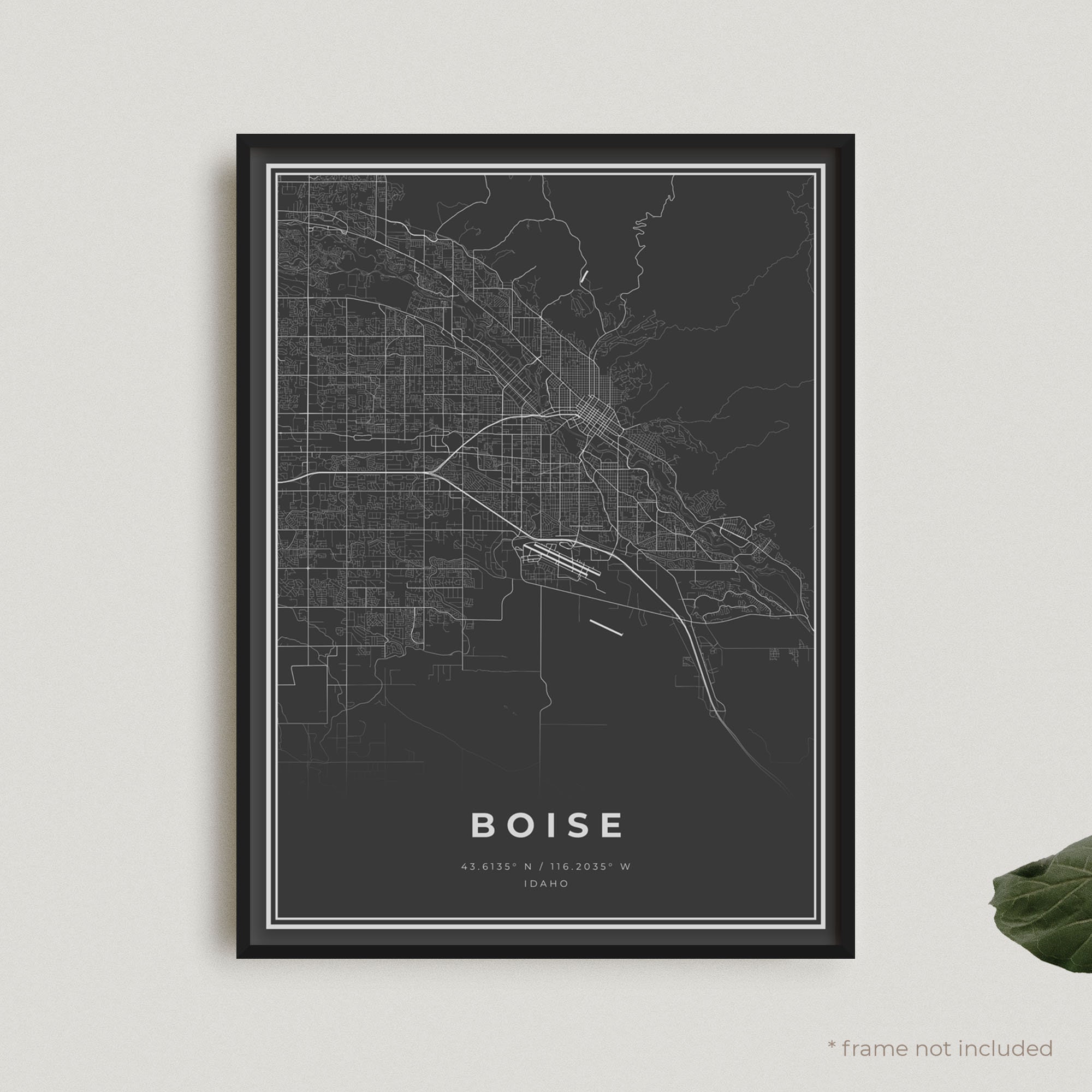 Boise Map Print Boise Black Map Poster Boise Dark Map - Etsy