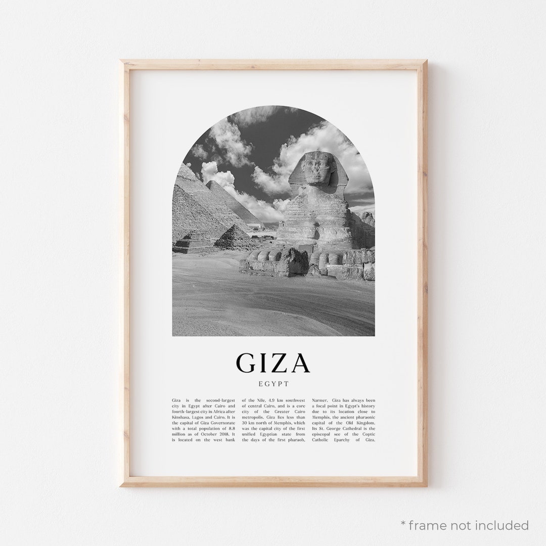 Giza Art Print, Giza Poster, Giza Photo, Giza Wall Art, Giza Black and ...