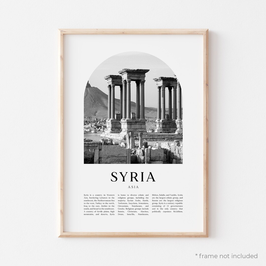 Syria Art Print, Syria Poster, Syria Photo, Syria Wall Art, Syria Black ...