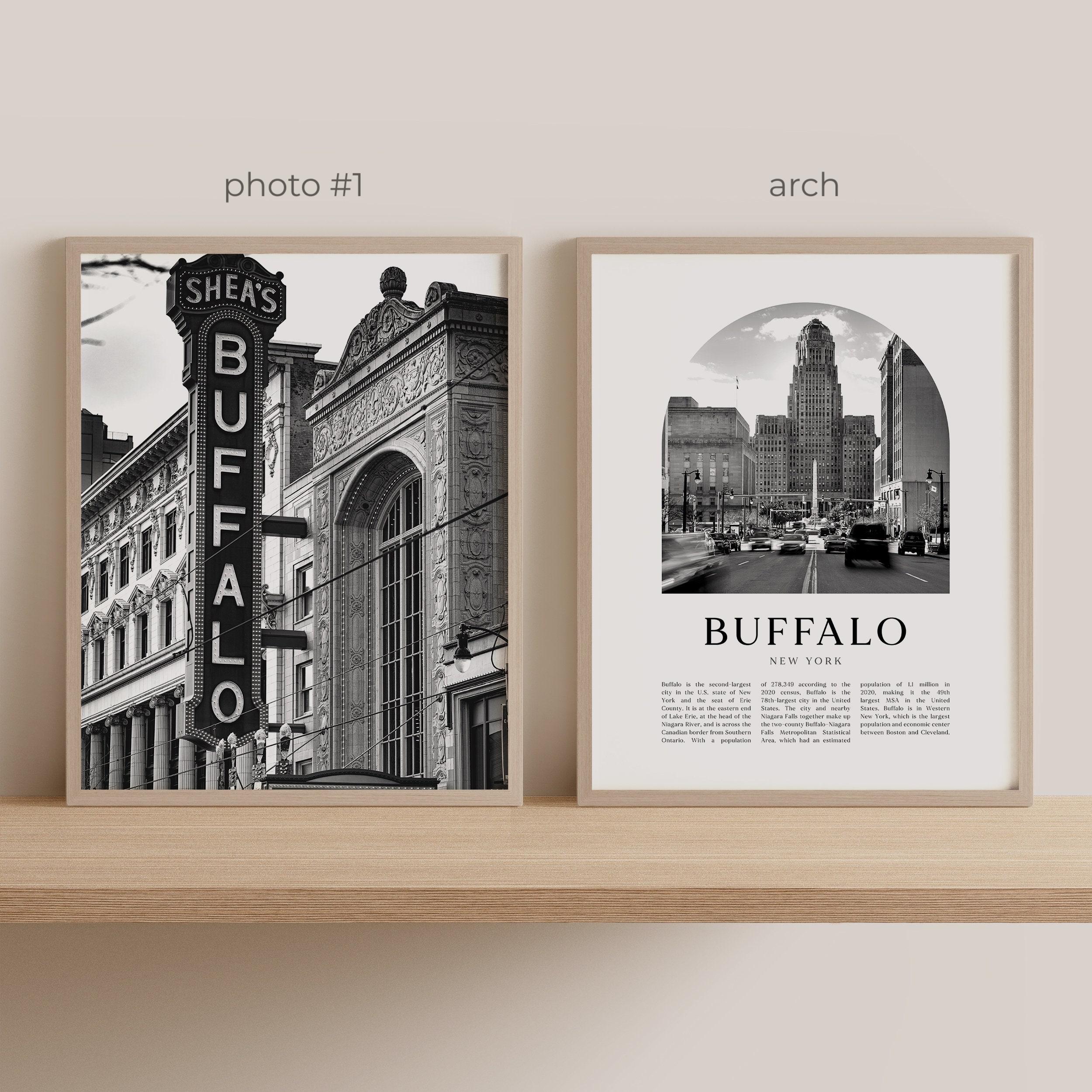 Buffalo Gallery Wall Art - Set of 6, Buffalo Black and White Photo ...