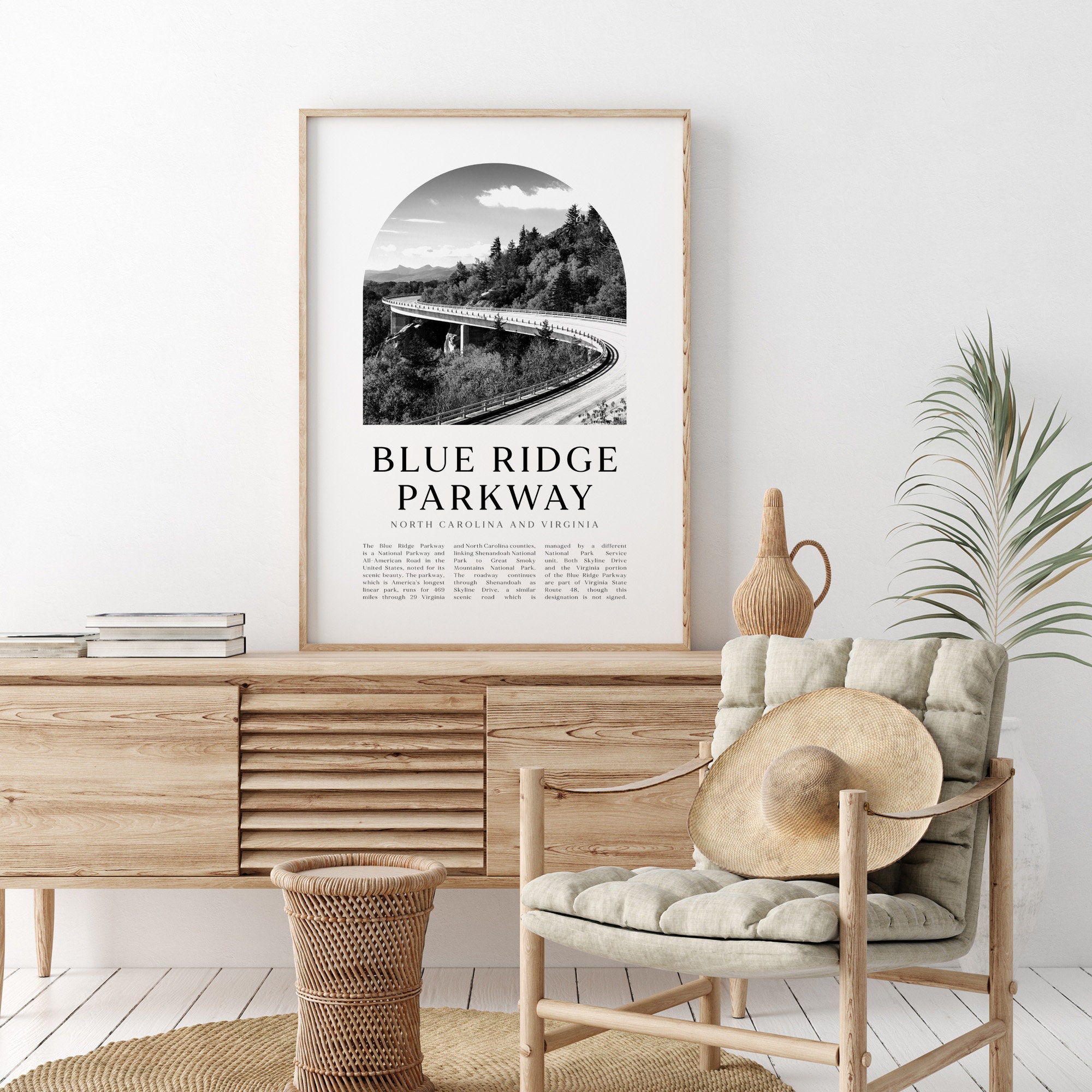 Blue Ridge Parkway Art Print Blue Ridge Parkway Poster Blue - Etsy