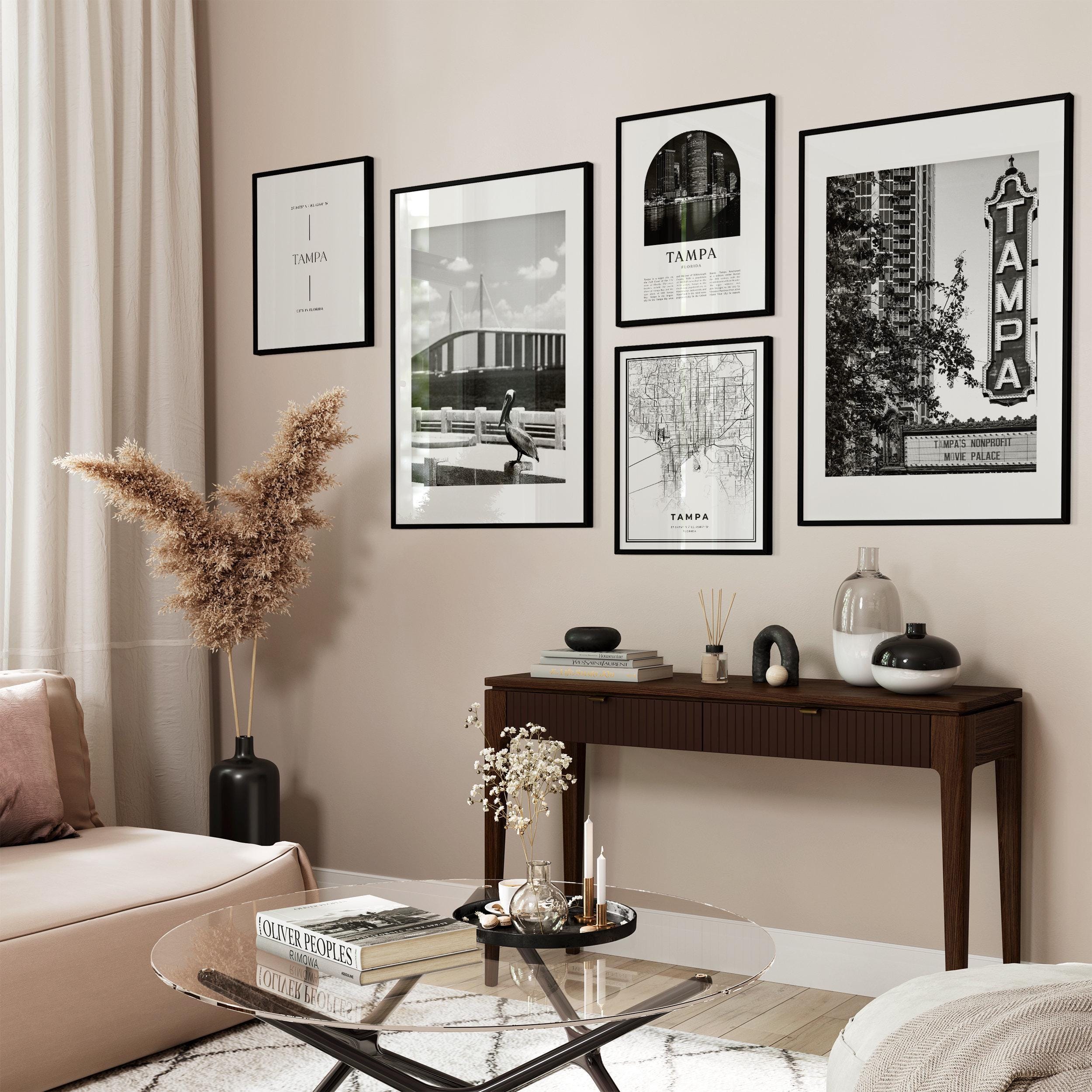Tampa Gallery Wall Art - Set of 6, Tampa Black and White Photo, Tampa ...