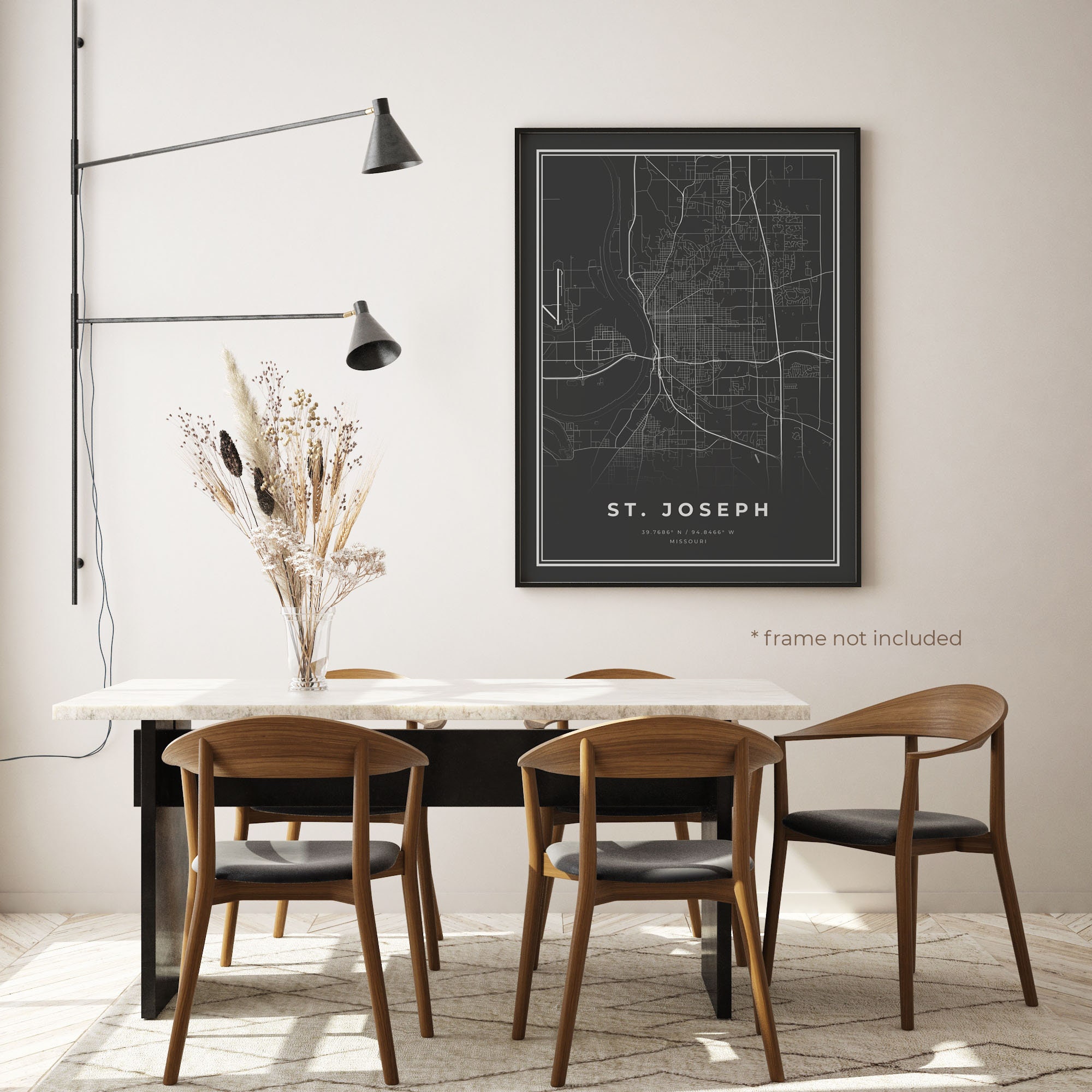 St. Joseph Map Print St. Joseph Black Map Poster St. Joseph - Etsy