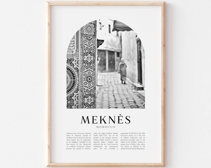 Meknes Map Print Meknes Map Poster Wall Art Meknes City Map - Etsy España