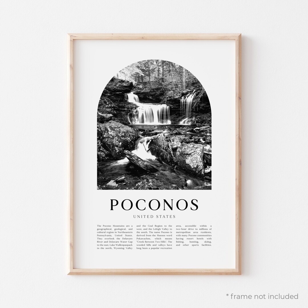 Poconos Art Print, Poconos Poster, Poconos Photo, Poconos Wall Art, Poconos Black and White ...