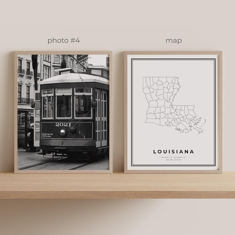 Louisiana Gallery Wall Art - Set of 6, Louisiana Black and White Photo ...