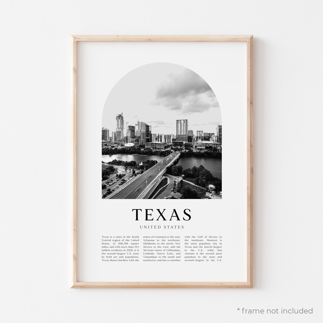 Texas Art Print, Texas Poster, Texas Photo, Texas Wall Art, Texas Black ...