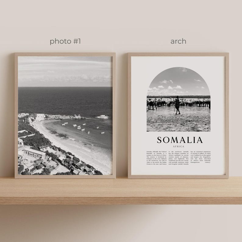 Somalia Gallery Wall Art - Set of 6, Somalia Black and White Photo ...