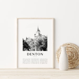 Denton Art Print, Denton Poster, Denton Photo, Denton Wall Art, Denton ...