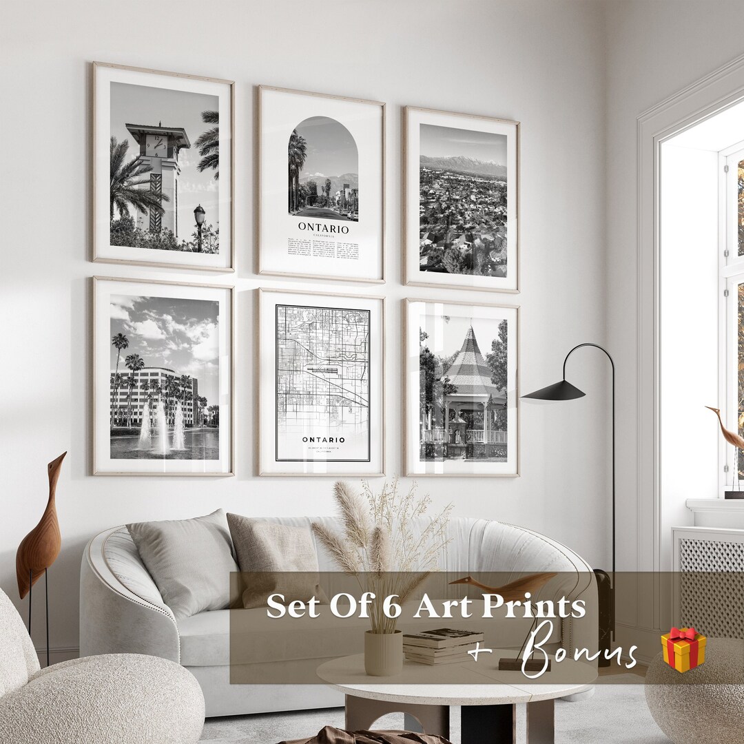 Ontario Gallery Wall Art - Set of 6, Ontario Black and White Photo ...