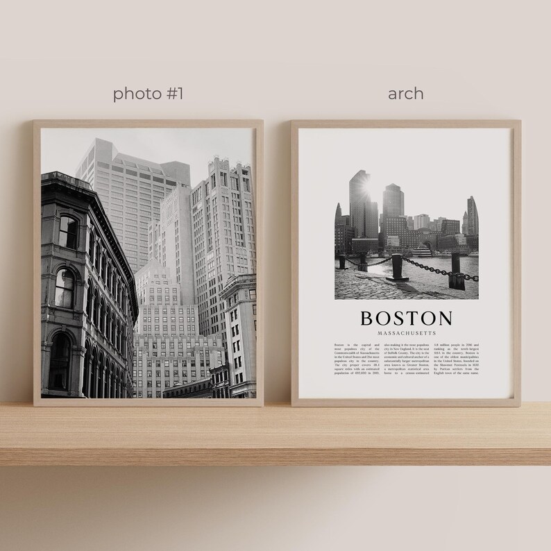 Boston Gallery Wall Art - Set of 6, Boston Black and White Photo ...