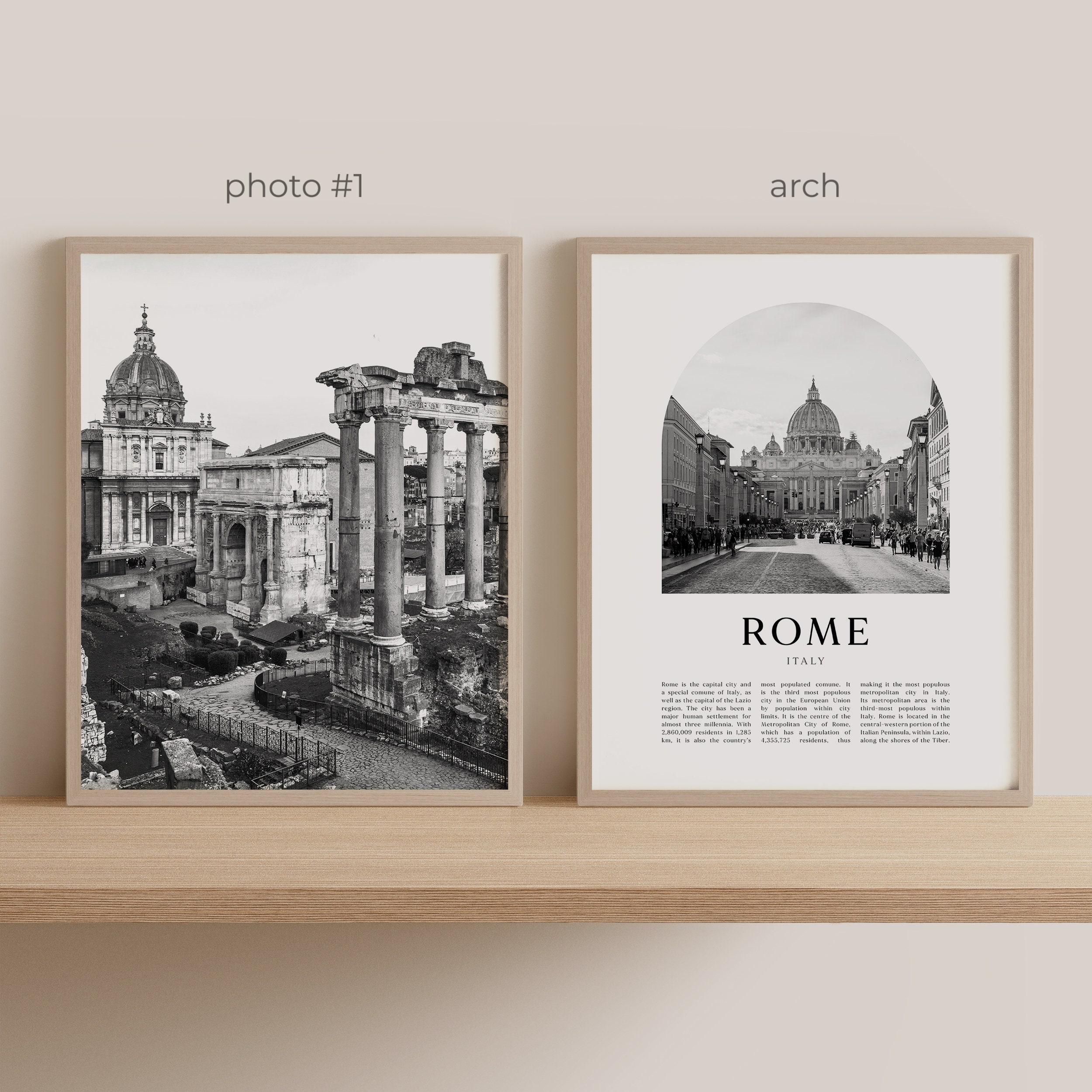 Rome Gallery Wall Art - Set of 6, Rome Black and White Photo, Rome ...