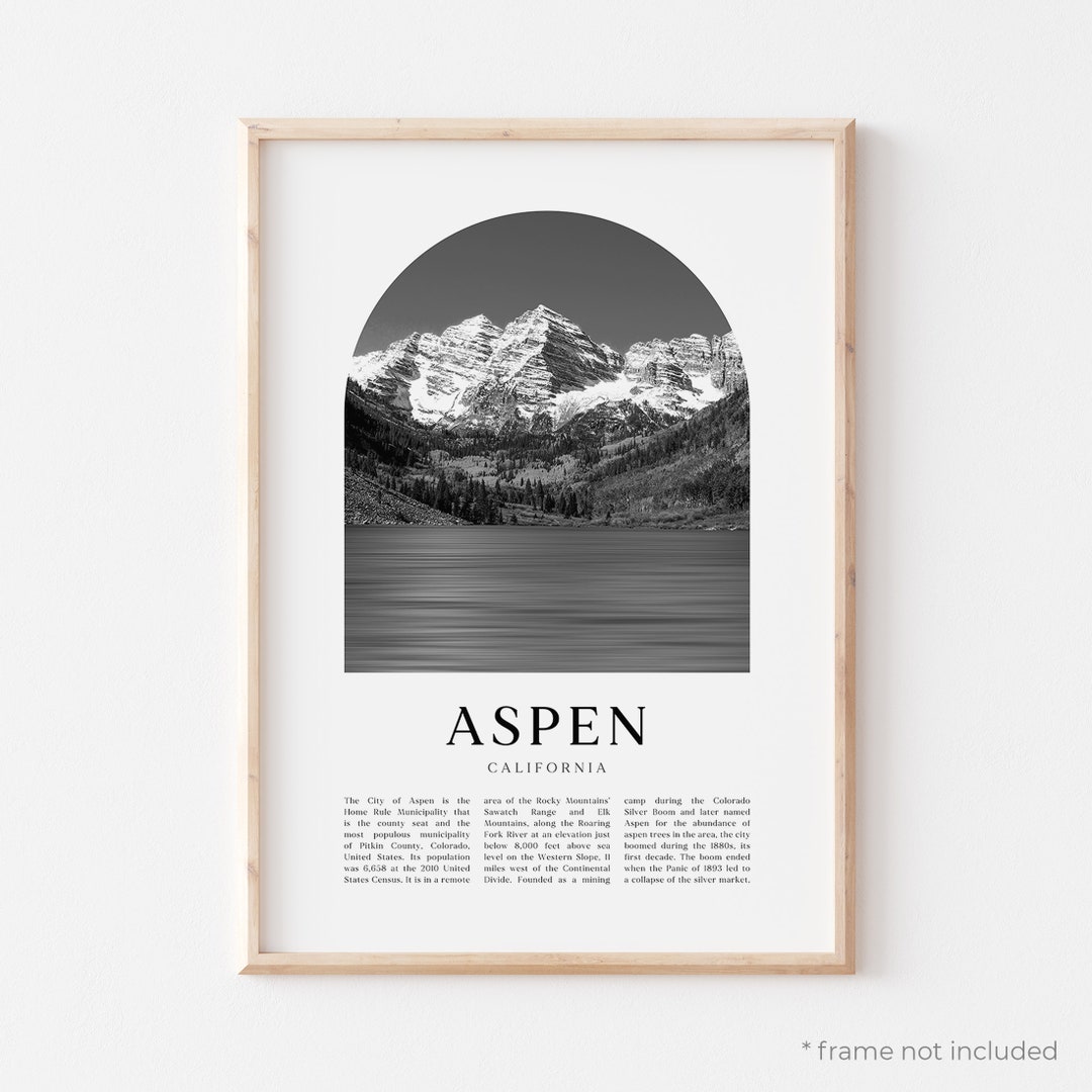 Aspen Art Print, Aspen Poster, Aspen Photo, Aspen Wall Art, Aspen Black ...
