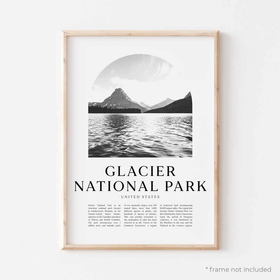 Glacier National Park Art Print, Glacier National Park Poster, Glacier ...