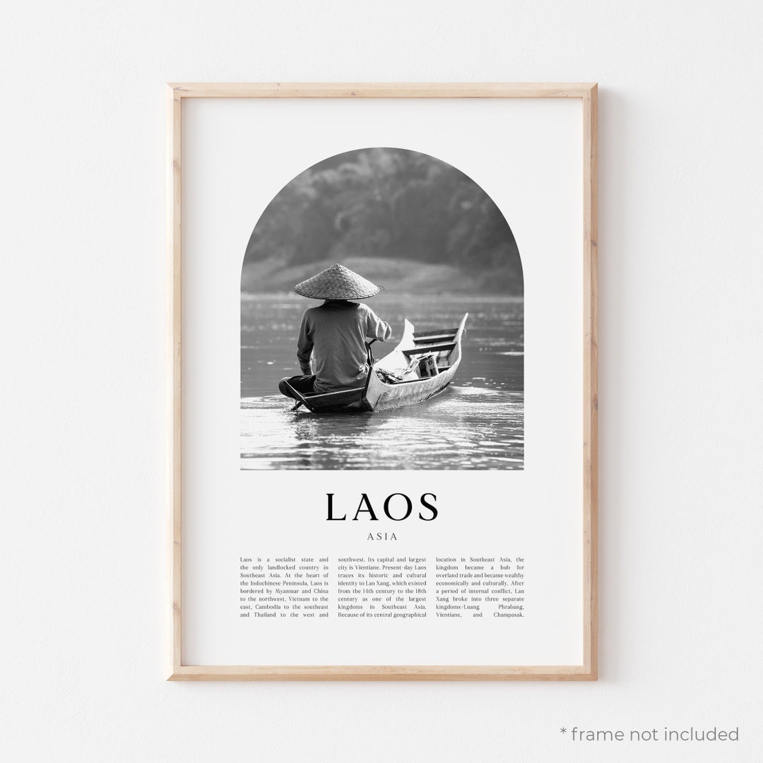 Laos Art Print, Laos Poster, Laos Photo, Laos Wall Art, Laos Black and ...