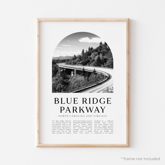 Blue Ridge Parkway Art Print Blue Ridge Parkway Poster Blue - Etsy