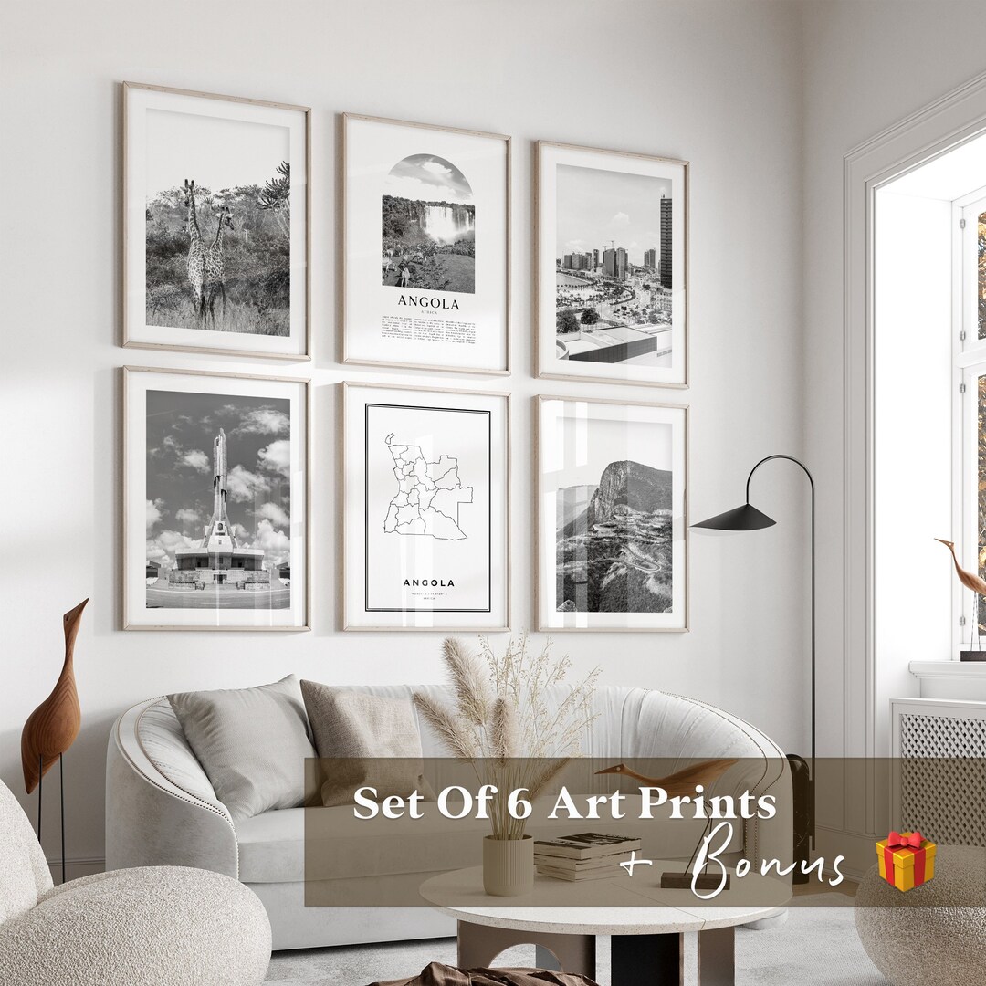 Angola Gallery Wall Art - Set of 6, Angola Black and White Photo ...