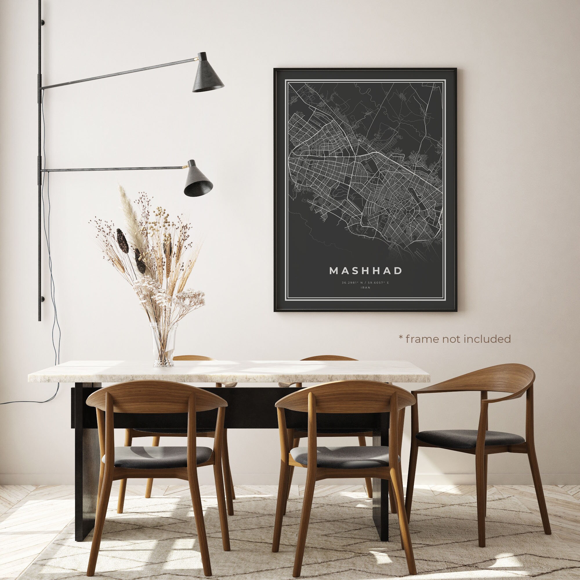 Mashhad Map Print Mashhad Black Map Poster Mashhad Dark Map - Etsy