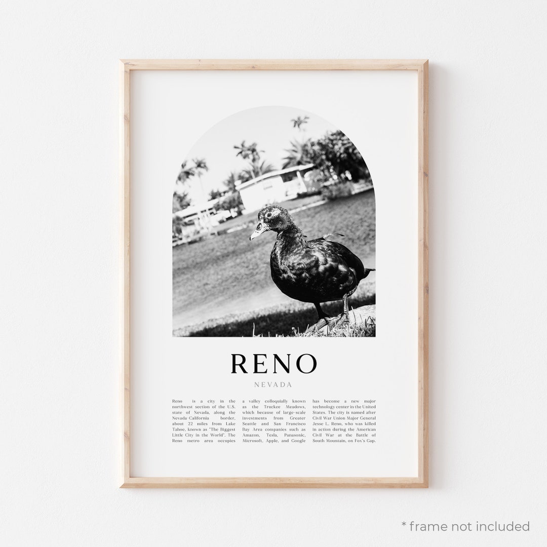 Reno Art Print, Reno Poster, Reno Photo, Reno Wall Art, Reno Black and ...