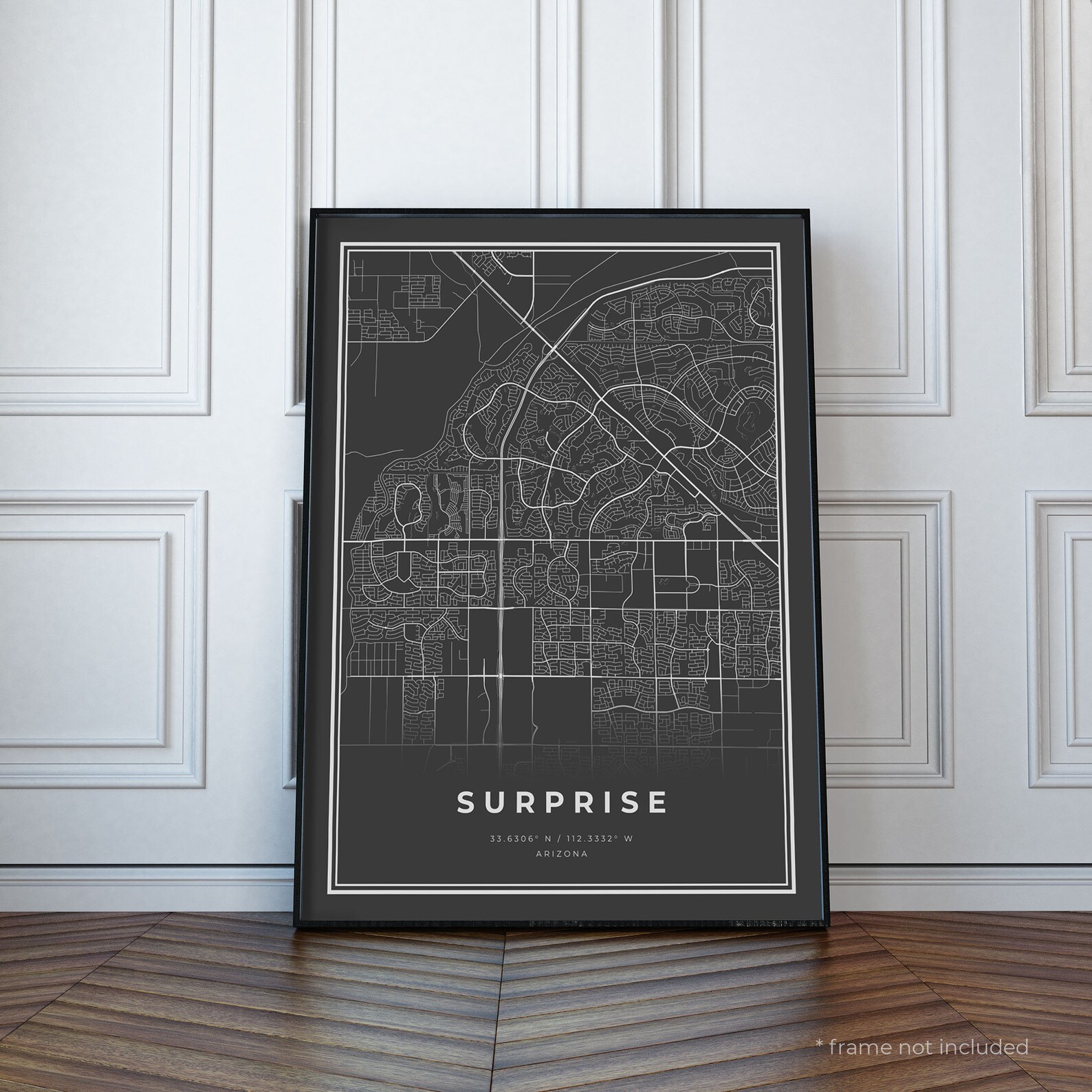 Surprise Map Print Surprise Black Map Poster Surprise Dark - Etsy