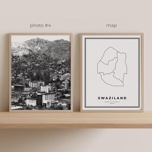 Swaziland Gallery Wall Art - Set of 6, Swaziland Black and White Photo ...