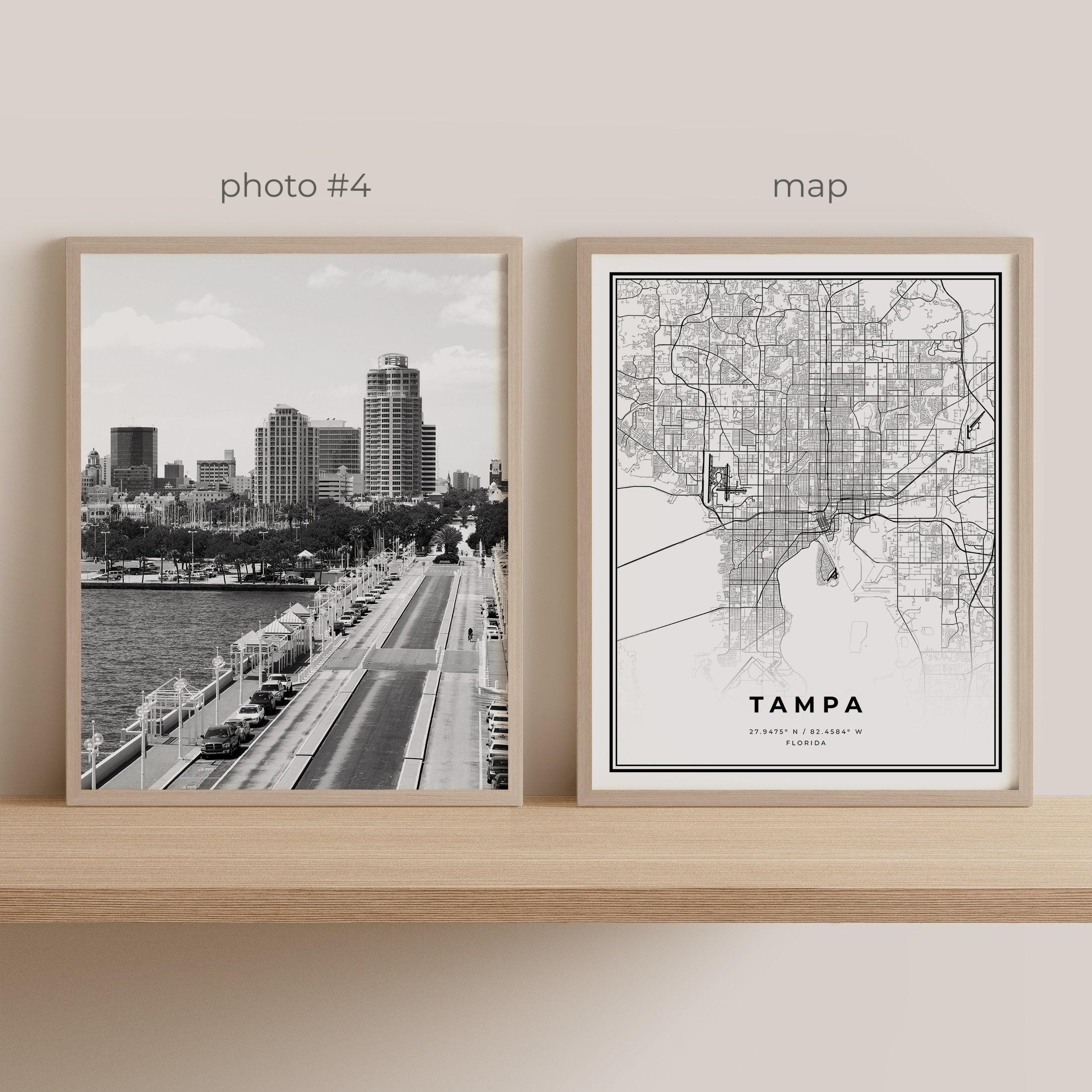 Tampa Gallery Wall Art - Set of 6, Tampa Black and White Photo, Tampa ...