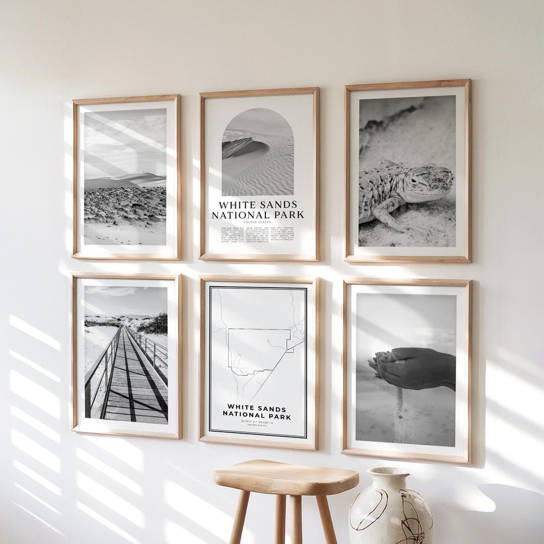 White Sands Gallery Wall Art - Set of 6, White Sands Photo, White Sands ...