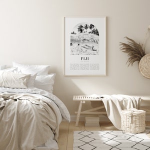 Fiji Art Print, Fiji Poster, Fiji Photo, Fiji Wall Art, Fiji Black and ...