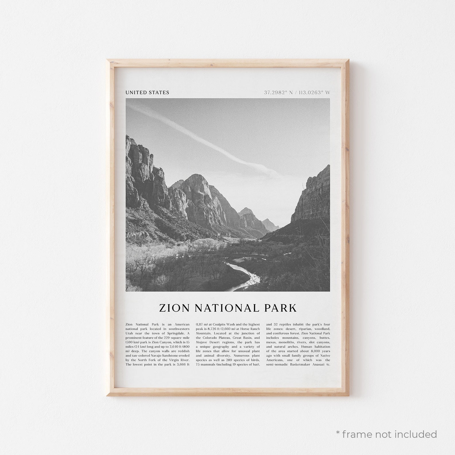 Zion National Park Art Print Zion National Park Poster - Etsy