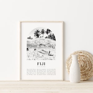 Fiji Art Print, Fiji Poster, Fiji Photo, Fiji Wall Art, Fiji Black and ...