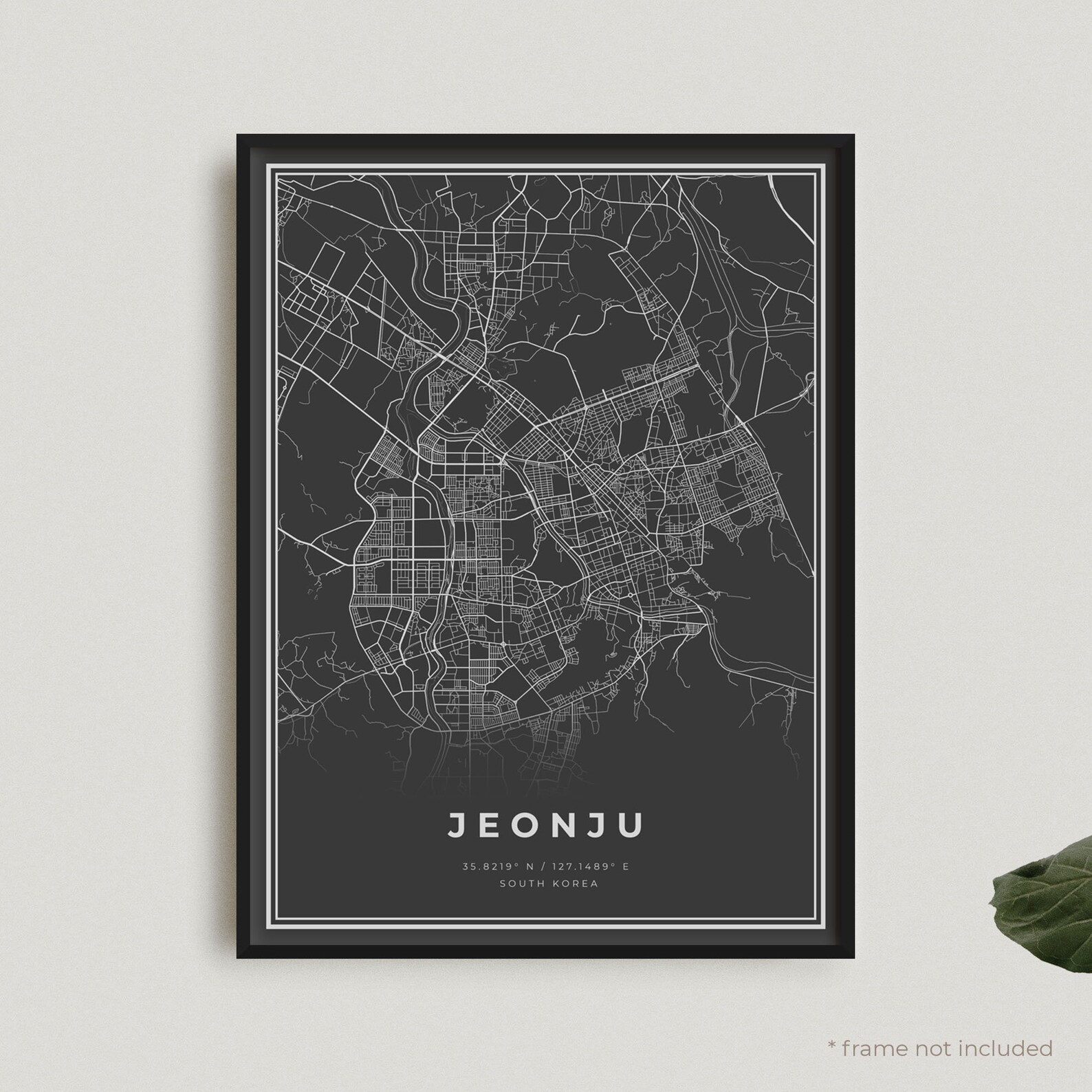 Jeonju Map Print Jeonju Black Map Poster Jeonju Dark Map | Etsy
