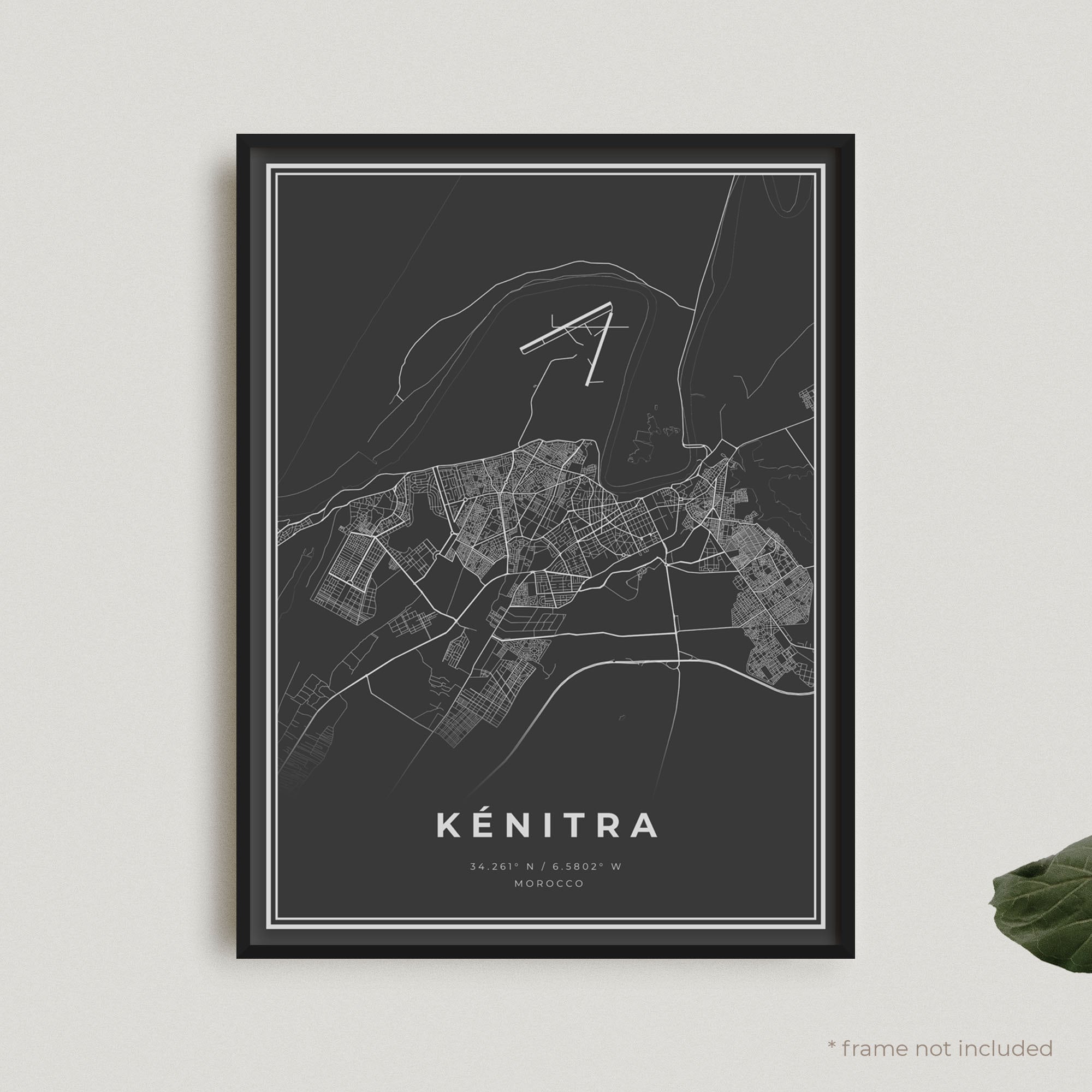 Kénitra Map Print Kénitra Black Map Poster Kénitra Dark Map - Etsy