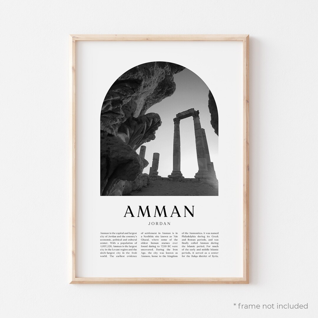 Amman Art Print, Amman Poster, Amman Photo, Amman Wall Art, Amman Black ...
