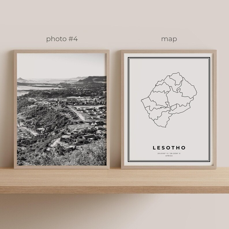 Lesotho Gallery Wall Art - Set of 6, Lesotho Black and White Photo ...