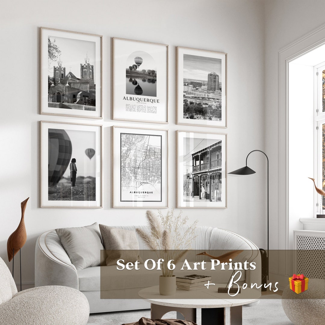 Albuquerque Gallery Wall Art Set of 6, Albuquerque Black and White ...