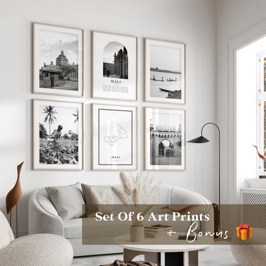 Mali Gallery Wall Art - Set of 6, Mali Black and White Photo, Vmali ...