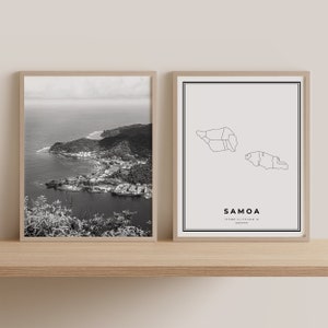 Samoa Gallery Wall Art Set of 6, Samoa Black and White Photo, Samoa ...