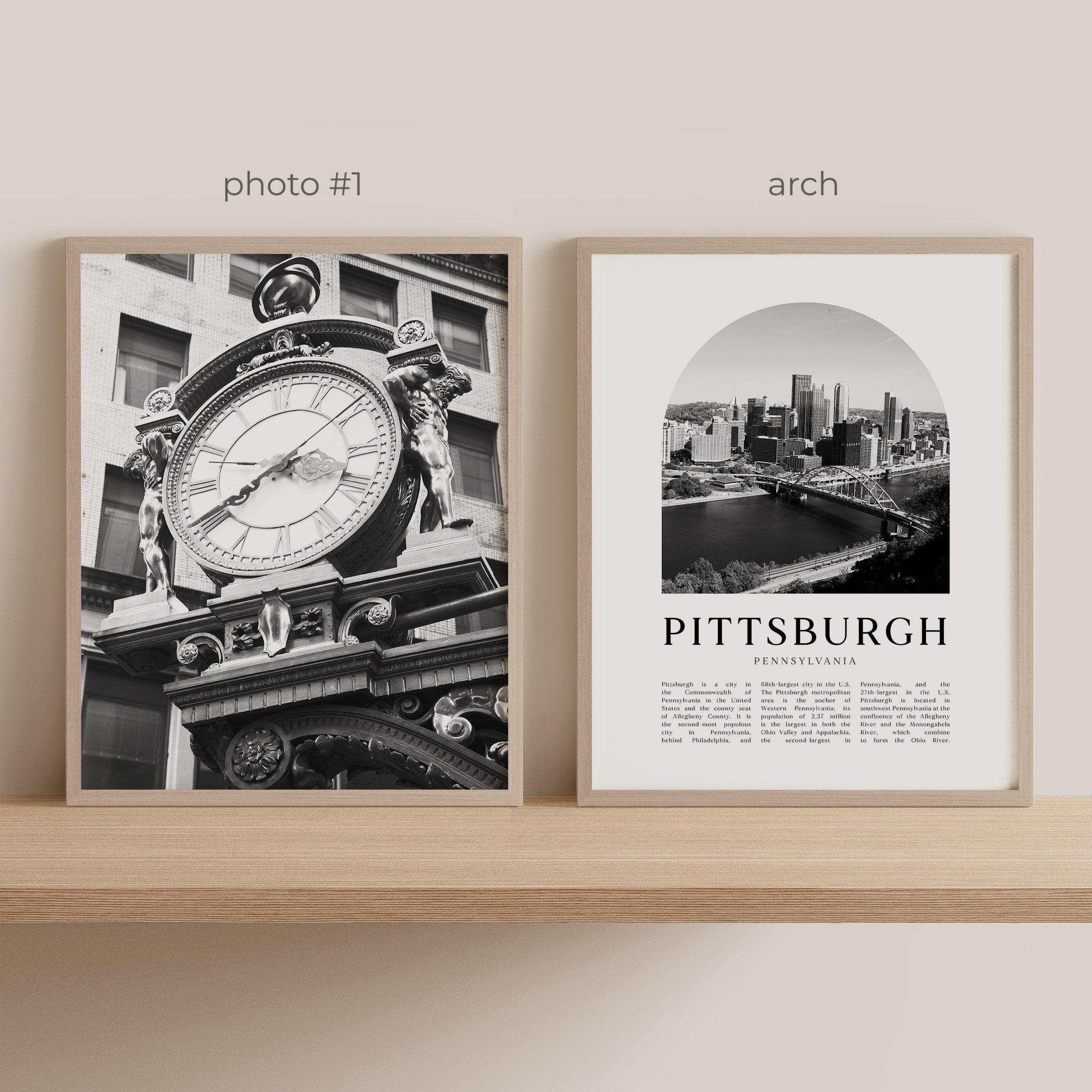 Pittsburgh Gallery Wall Art - Set of 6, Pittsburgh Black and White ...